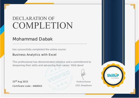 Mohammad Dabak On Linkedin Businessanalytics Excelcertificate Dataanalysis