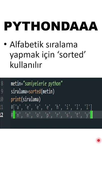 Alfabetik Sıralama Için Python Code Yazılım Software Shorts Fyp Keşfet Youtube
