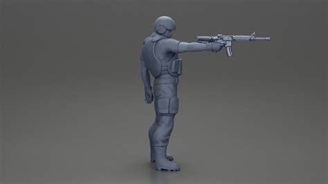3d File Military Precision A Man With Tactical Mastery Holding A Gun
