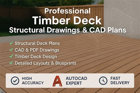 Timber Deck Structural Design Framing Plans Detailed Cad