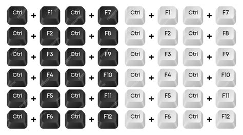 Premium Vector Computer Key Combinations Set Of Key Combinations Command Set Icons Computer