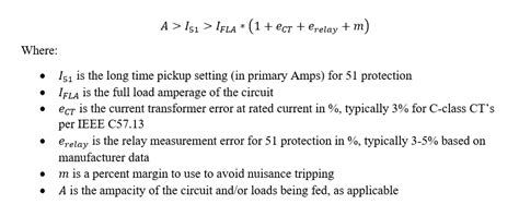 Time Overcurrent 51 Protection Considerations