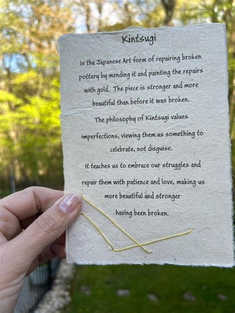 Handmade Kintsugi Card With Gold Bag Etsy