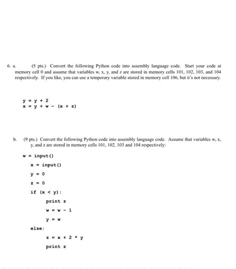 A Pts Convert The Following Python Code Into Chegg
