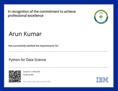 Arun Kumar On Linkedin Hello Connections Im Glad To Share That I Got Ibm Python For Data