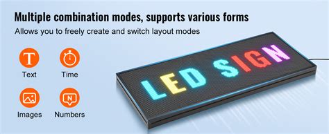 Vevor Programmable Led Sign P5 Full Color Led Scrolling Panel Diy