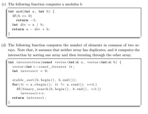Solved C The Following Function Computes A Modulus B Int