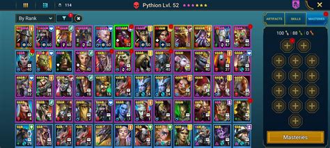 Pythion Masteries Nm Unm Dl Build R Raidshadowlegends
