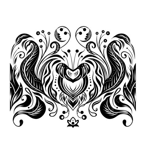 Vector Monochrome Seamless Border With Vintage Floral Ornament Pattern Venetian Silhouette