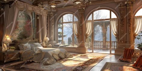 Premium Photo European Classical Palace Bedroom Interior Design