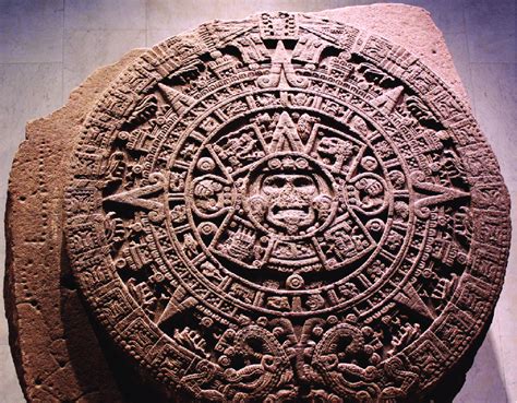 Aztec Calendar Stone Or Sun Stone At National Museum Of Anthropology
