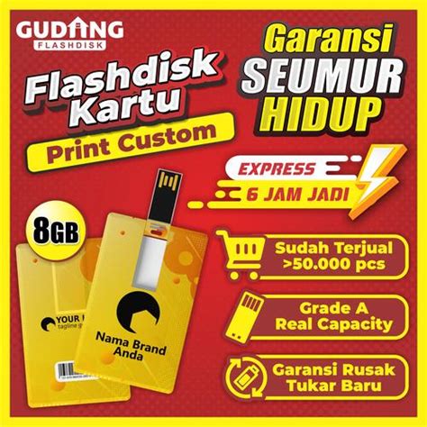 Jual Flashdisk Kartu Custom Satuan 8gb Usb Flash Disk Card Print 8 Gb Polos Jakarta Pusat