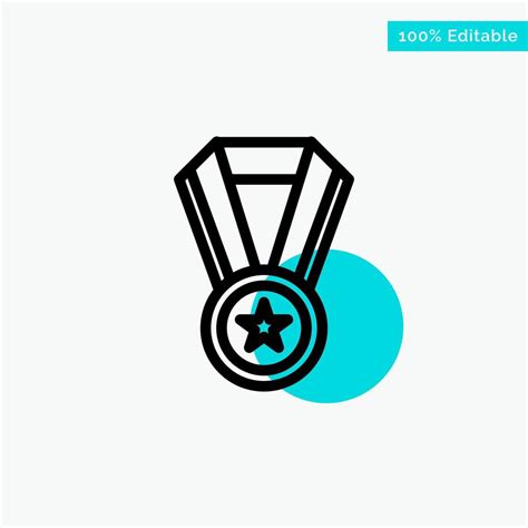 Achievement Education Medal Turquoise Highlight Circle Point Vector