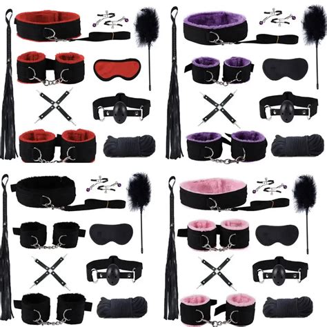 10pcs Bdsm Bed Restraints Sex Toy Kits Handcuffs 18 Adult Sex Game Sexy