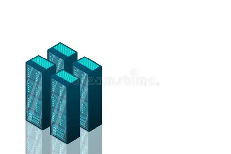 Data Center Isometric Icon Database And Cloud Data Storage Concept Pcb Slot Server Room