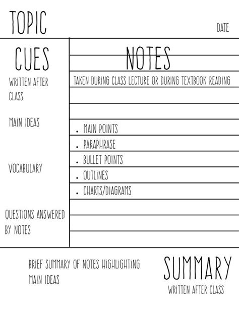 12 Best Cornell Notes Images On Pinterest Cornell Notes Template Learning And Note Taking