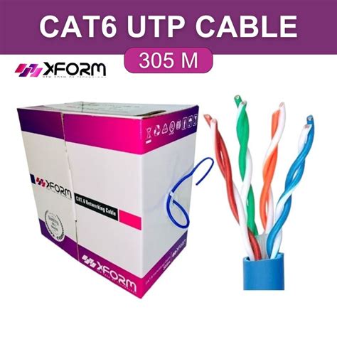 Xform Cat6 Utp 4x2x0 5mm 24awg Cca 305 Meter Blue