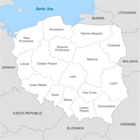 Premium Vector Political Map Of Poland With Borders With Borders Of