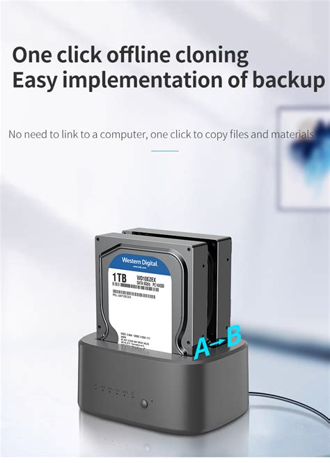 Dual Bay HDD Docking Station With Offline Clone SATA To USB HDD Clone Docking Station For