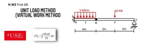 solved h w2 find ab unit load method virtual work method 5
