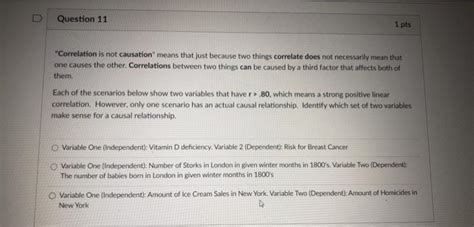 solved question 11 1 pts correlation is not causation