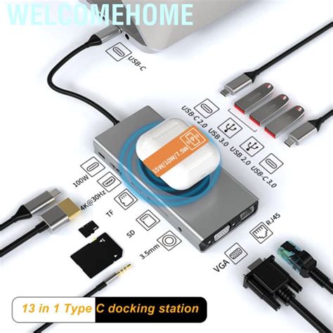 Welcome13 In 1 Usb C Docking Station Multifunctional High Speed Multiport 4k Hd Hub Adapter