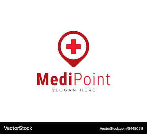 Hospital Point Logo Design Or Medical Royalty Free Vector