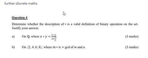 Solved Further Discrete Maths Question 4 Determine Whether
