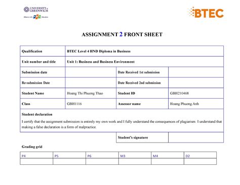 25032 Frontsheet Assignment 2 2012 21 Assignment 2 Front Sheet