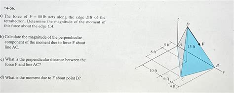 4 56 Na The Force Of F 80lb Acts Along The Edge