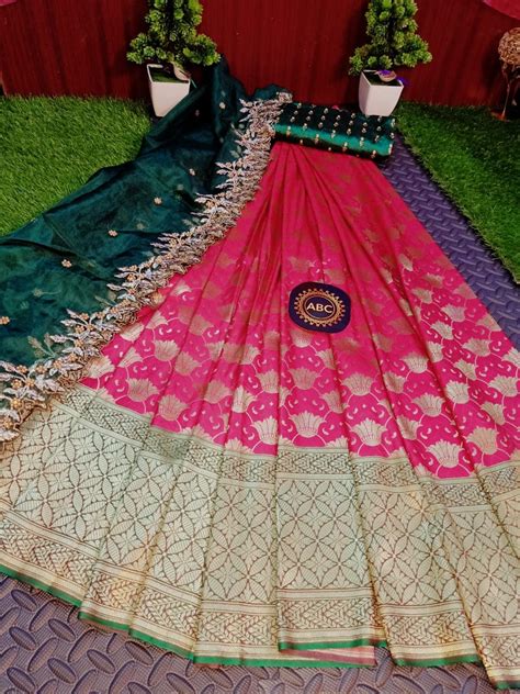 Organza Digital Printed Lehangas