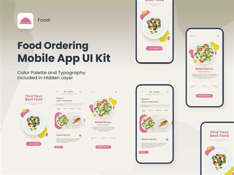 Food Ordering Mobile App Ui Kit With Multiple Screens For Restaurant Or