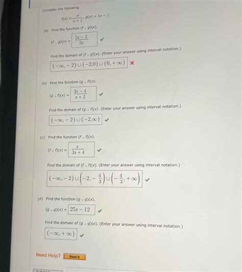 Solved Consider The Following F X X 2x G X 5x−2 A Find