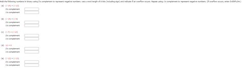 solved add the following numbers in binary using 2 s