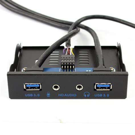 19Pin 9Pin 2 Port USB Hub USB 3 0 HD Audio Front Panel Combo Bracket Adapter For Desktop