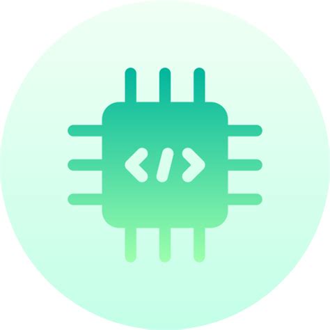 Computer Chip Basic Gradient Circular Icon