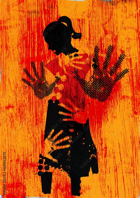 Stop Violence Against Women Victim Of Sexual Violence Grunge Stylized