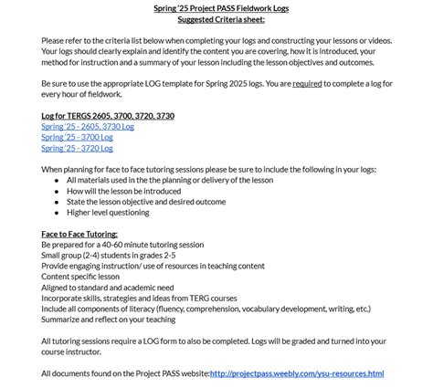 Forms And Resources Ysu Project Pass