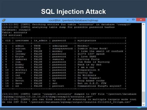 Website Application Security Sql Injection Ppt