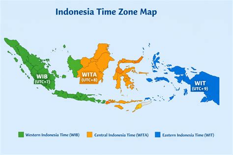 Indonesia Time Zone Map Guide Of The World