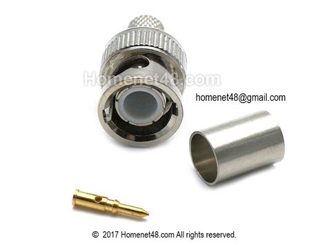 แจ็ค Bnc ตัวผู้ M สำหรับ Rg6 ใช้คีมบีบ Crimp Homenet48