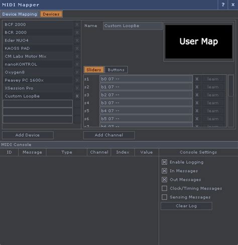 MIDI Mapper Dialog Derivative