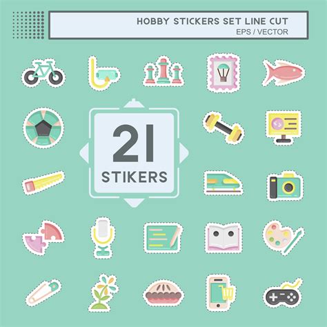 Sticker Line Cut Set Hobby Suitable For Education Symbol Simple Design Editable Design