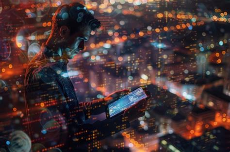 Premium Photo Man Programmer Developing Software For Smart City With Iot Concept