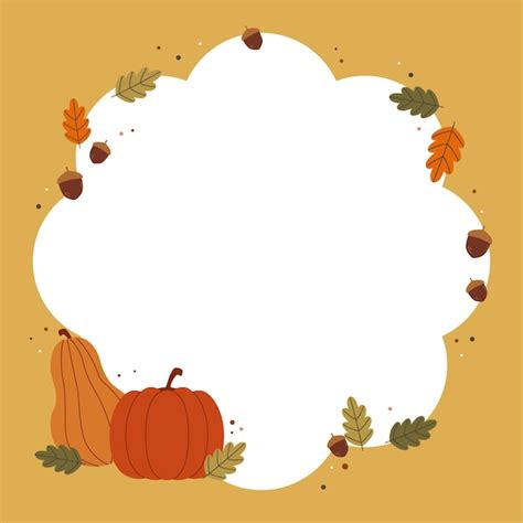 요소와 테두리가을 배경 프리미엄 벡터