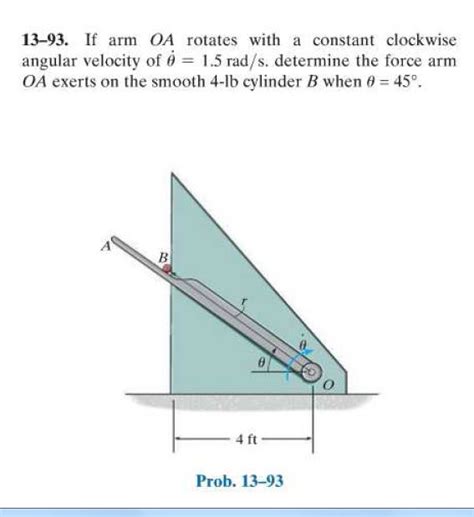 Solved If Arm Oa Rotates With A Constant Clockwise Angular