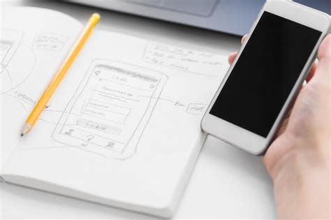 Premium Photo Web Designer Creating Mobile User Interface