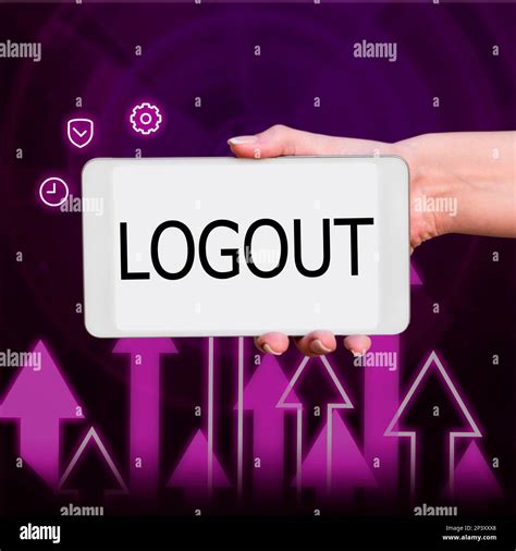 Conceptual Display Logout Word Written On Go Through Procedures To Conclude Use Of Computer