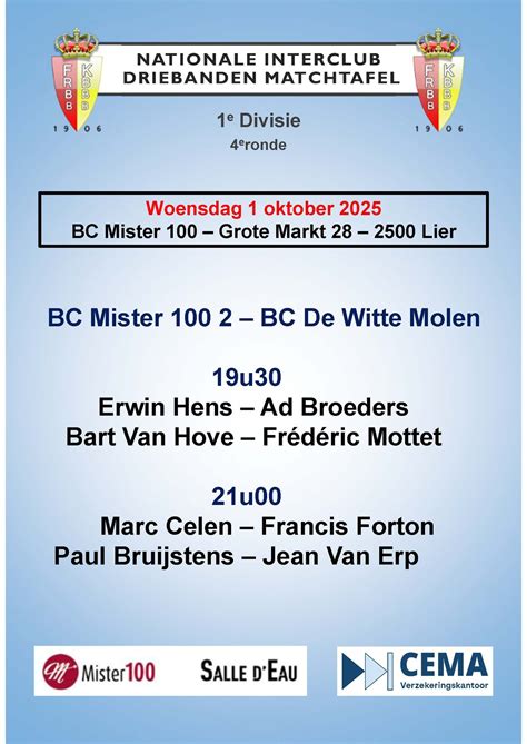 Marc Celen Woensdagavond 1 Oktober Spelen We De 4e Ronde Facebook