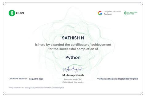I Am Happy To Announce That I Have Successfully Completed The Python
